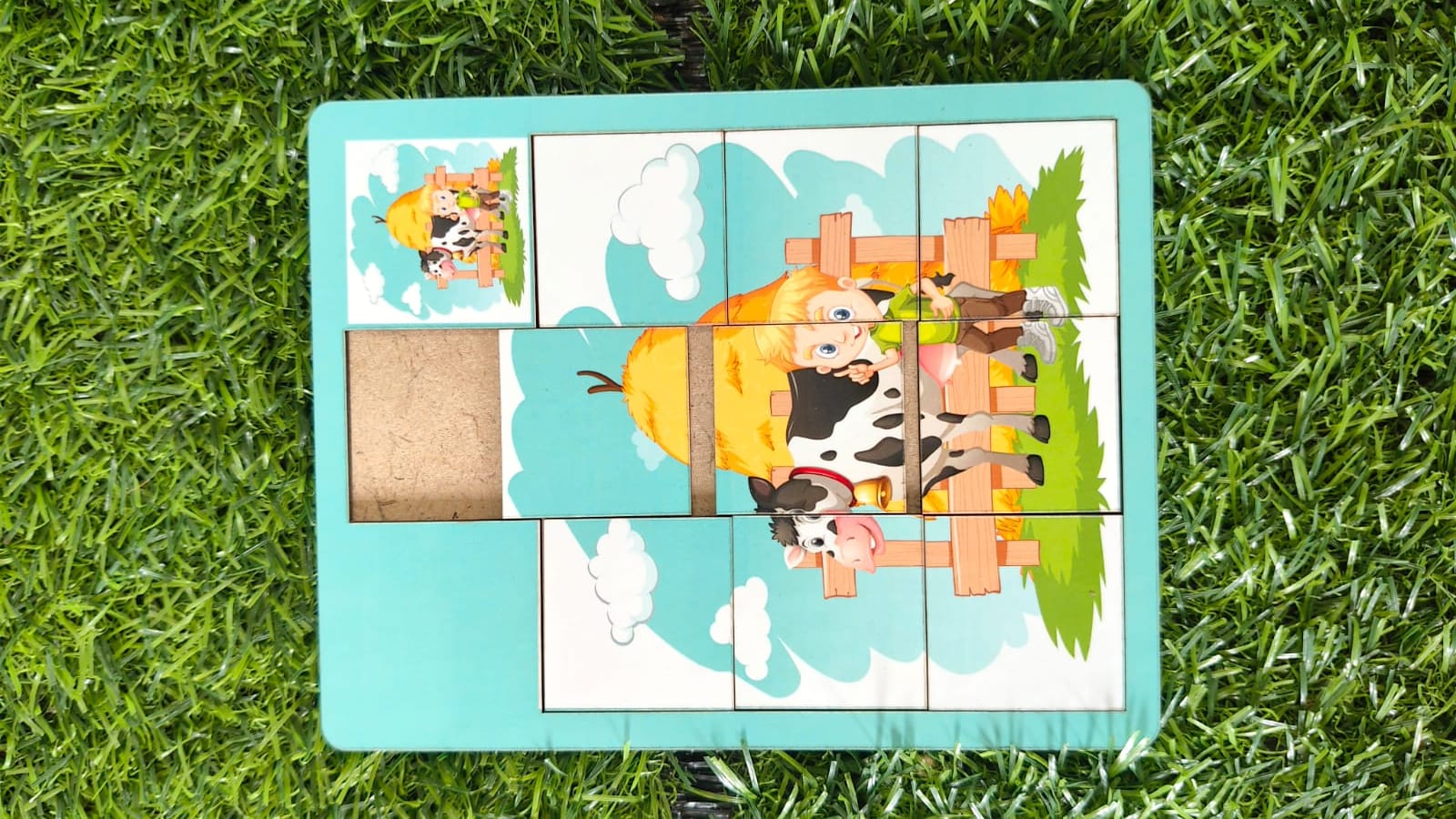 sliding puzzle cow