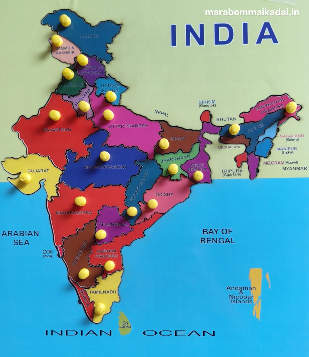 India map with knob