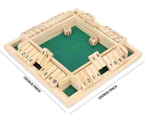 4 player shut the box maths game